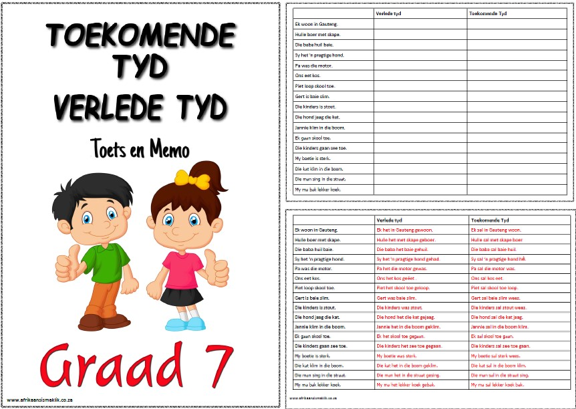 Graad 7 Verlede Tyd – Toekomende Tyd – PDF | Afrikaans Is Maklik